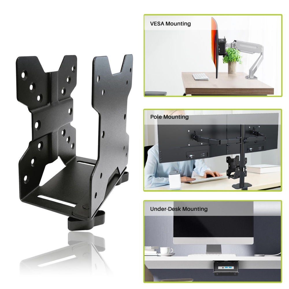 Thin Client Mini PC Mount Bracket, CPU VESA Under Desk and Monitor Arm ...